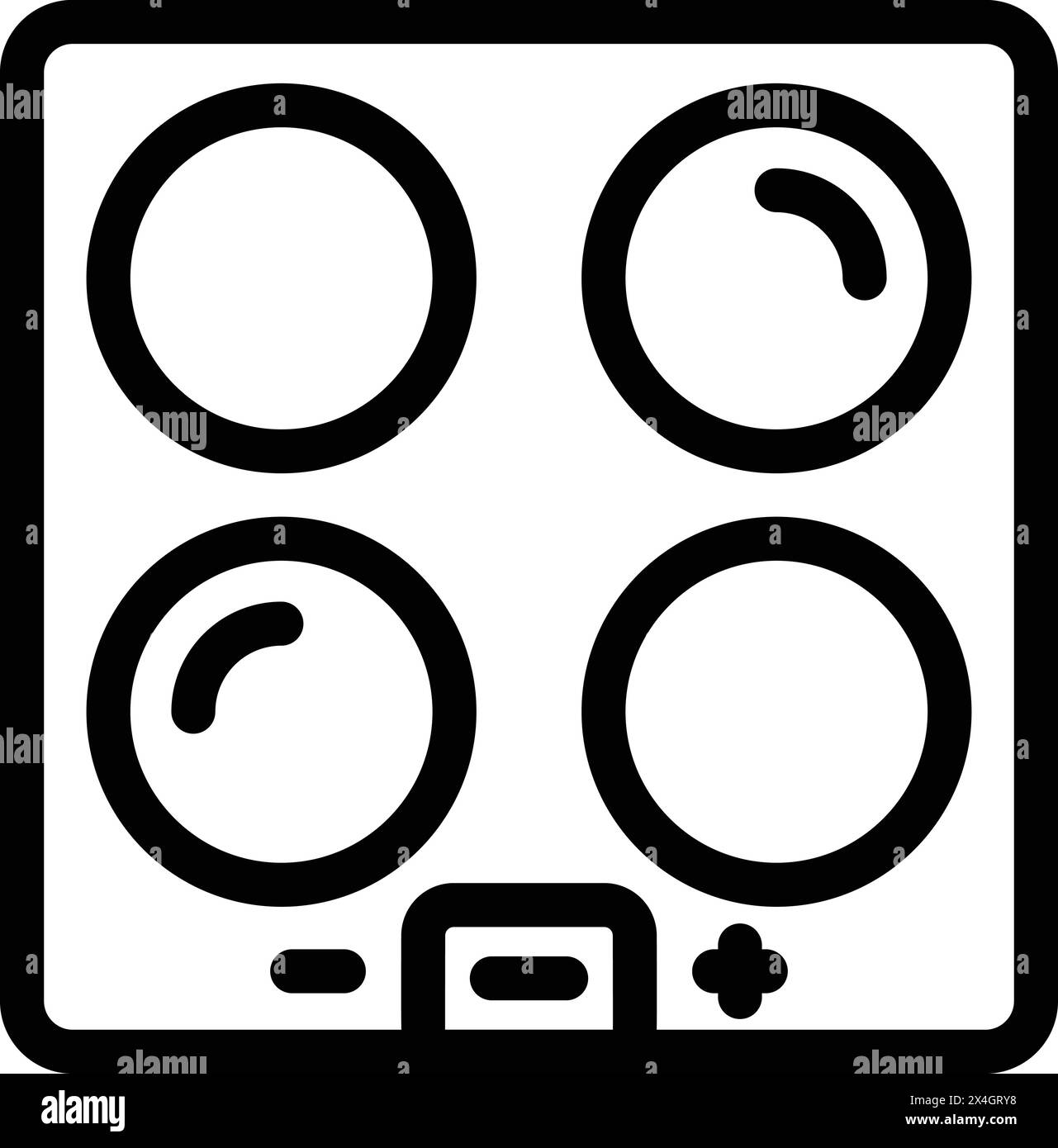 Induction heating stove icon outline vector. Magnetic cooking plate ...