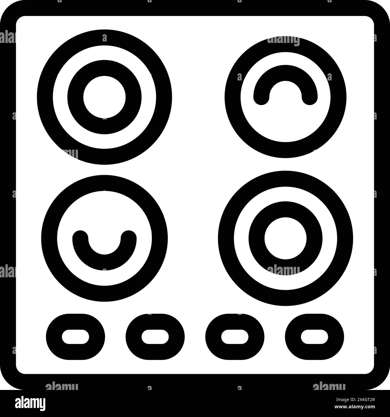 Induction cooking surface icon outline vector. Magnetic stovetop device ...