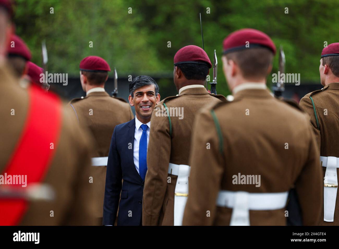 Prime Minister Rishi Sunak inspects the Passing Out Parade of the ...