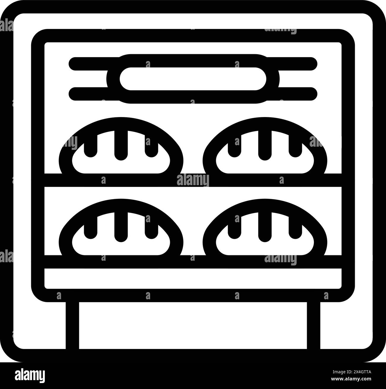 Automatic bread oven icon outline vector. Modern bakery appliance ...