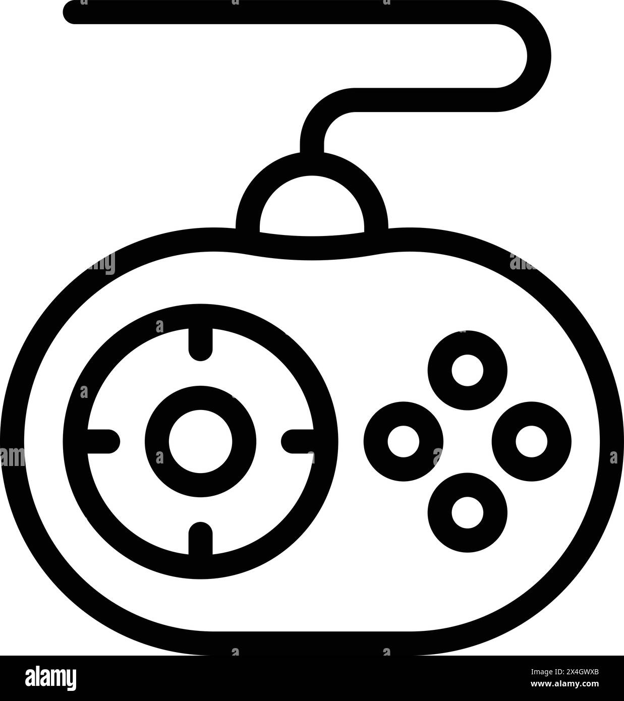 Joystick peripheral icon outline vector. Videogame controller. Digital ...