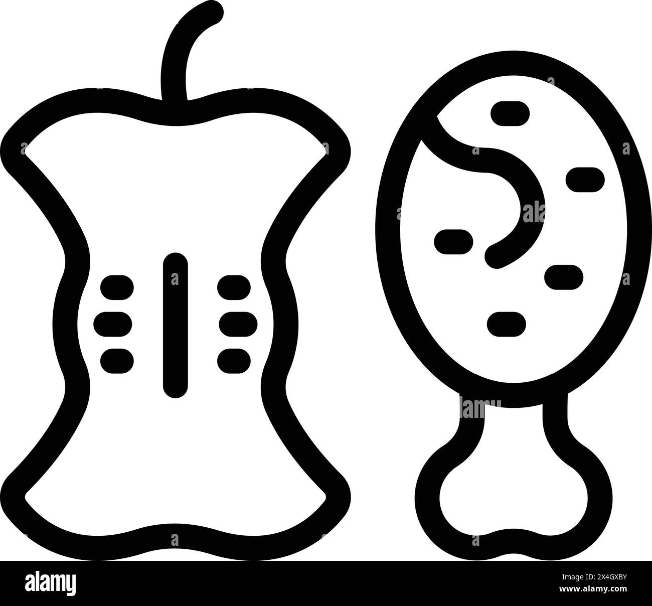 Organic waste icon outline vector. Biodegradable trash. Sorting ...