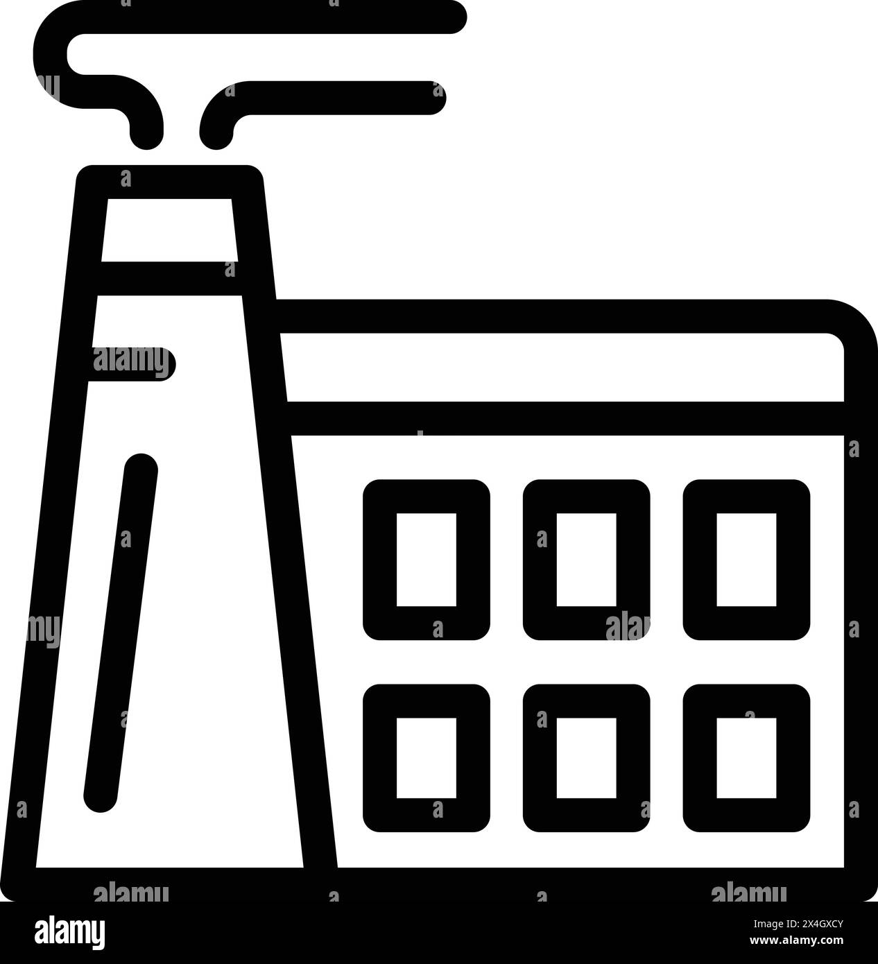 Waste recycling factory icon outline vector. Trash processing plant. Rubbish management center ...