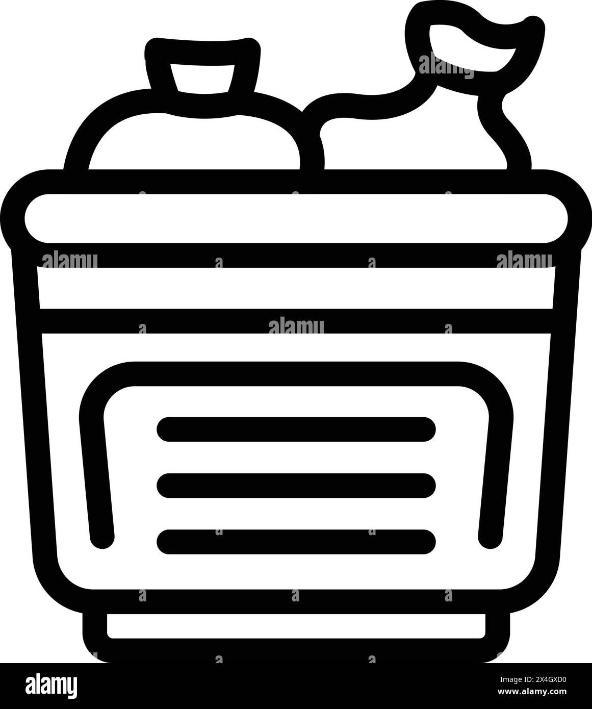 Rubbish disposal bin icon outline vector. Full garbage container ...