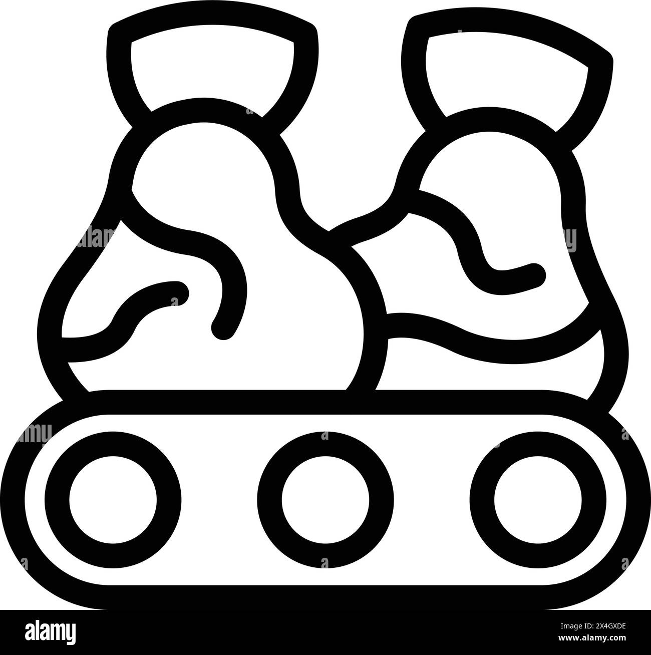 Trash conveyor belt icon outline vector. Waste sorting system. Rubbish ... Trash conveyor belt icon outline vector. Waste sorting system. Rubbish ...