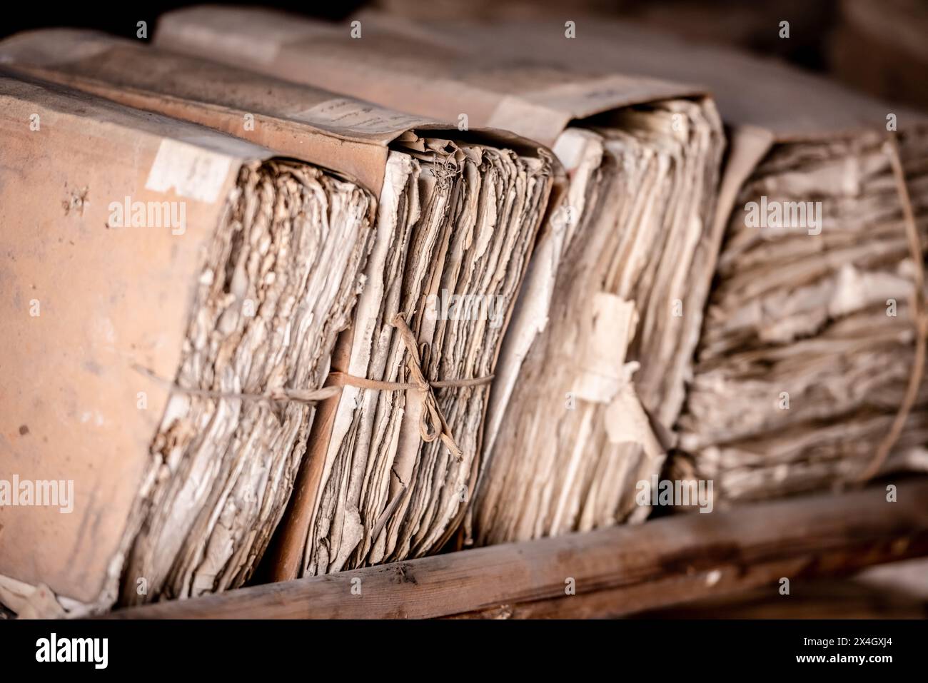 Dossiers of historical documents Stock Photo - Alamy