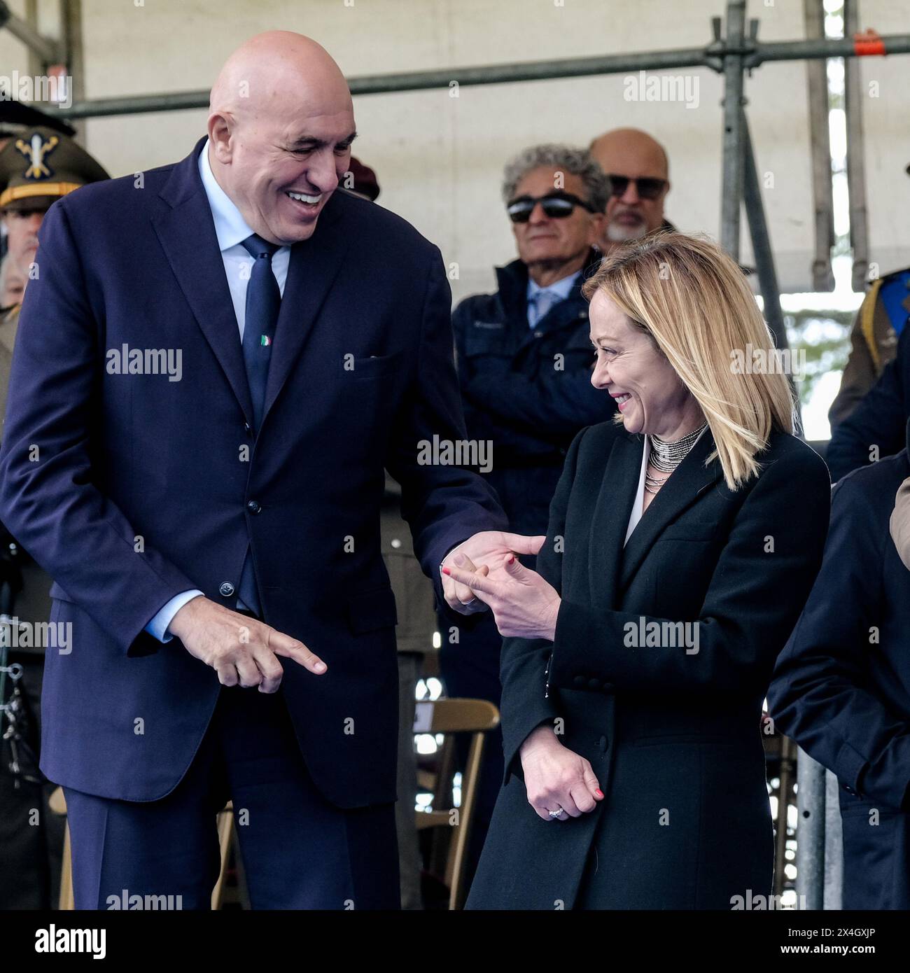 Roma, Italia. 03rd May, 2024. Il Ministro della Difesa Guido Crosetto, il Presidente del ...