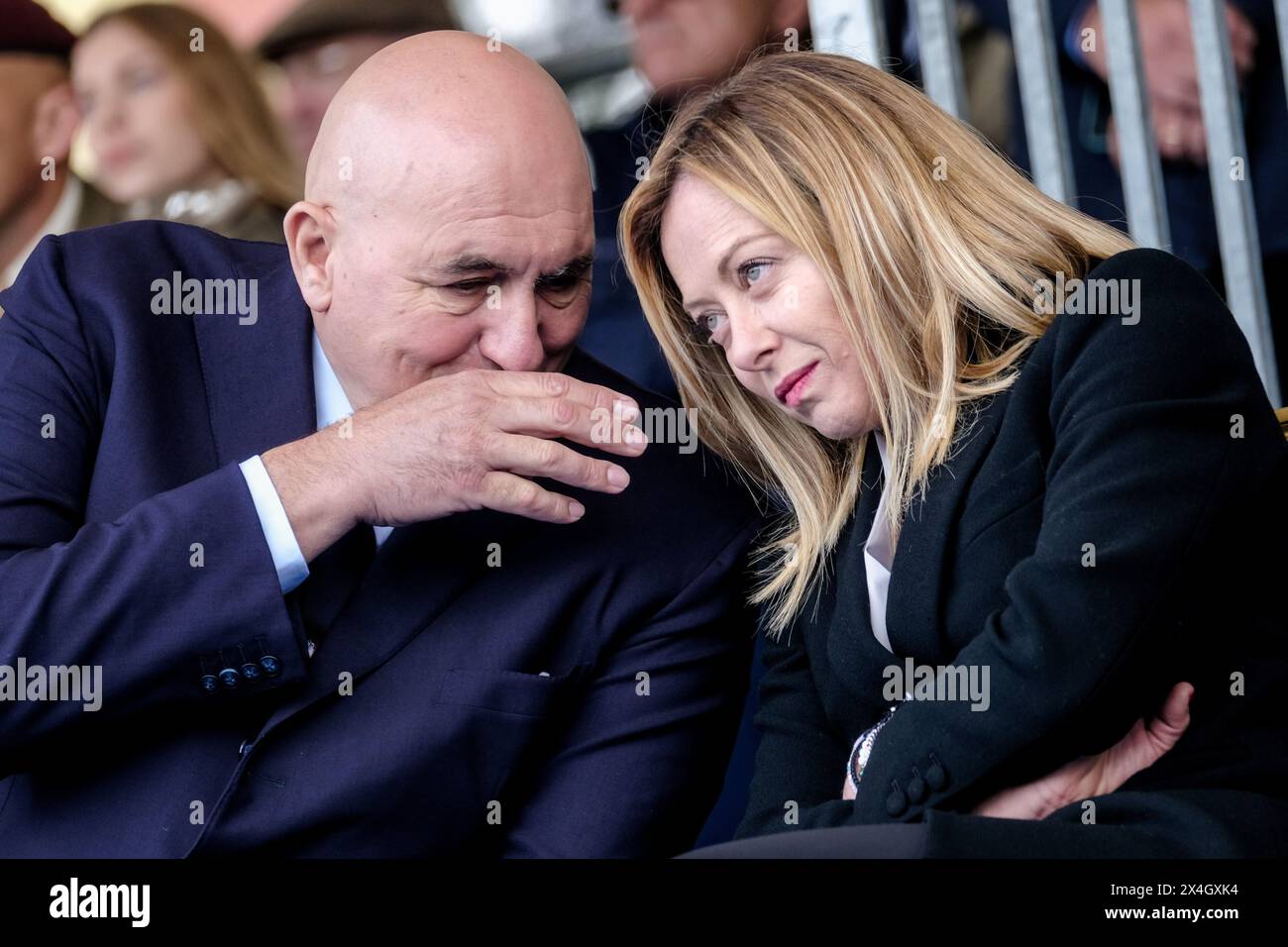 Roma, Italia. 03rd May, 2024. Il Ministro della Difesa Guido Crosetto, il Presidente del ...