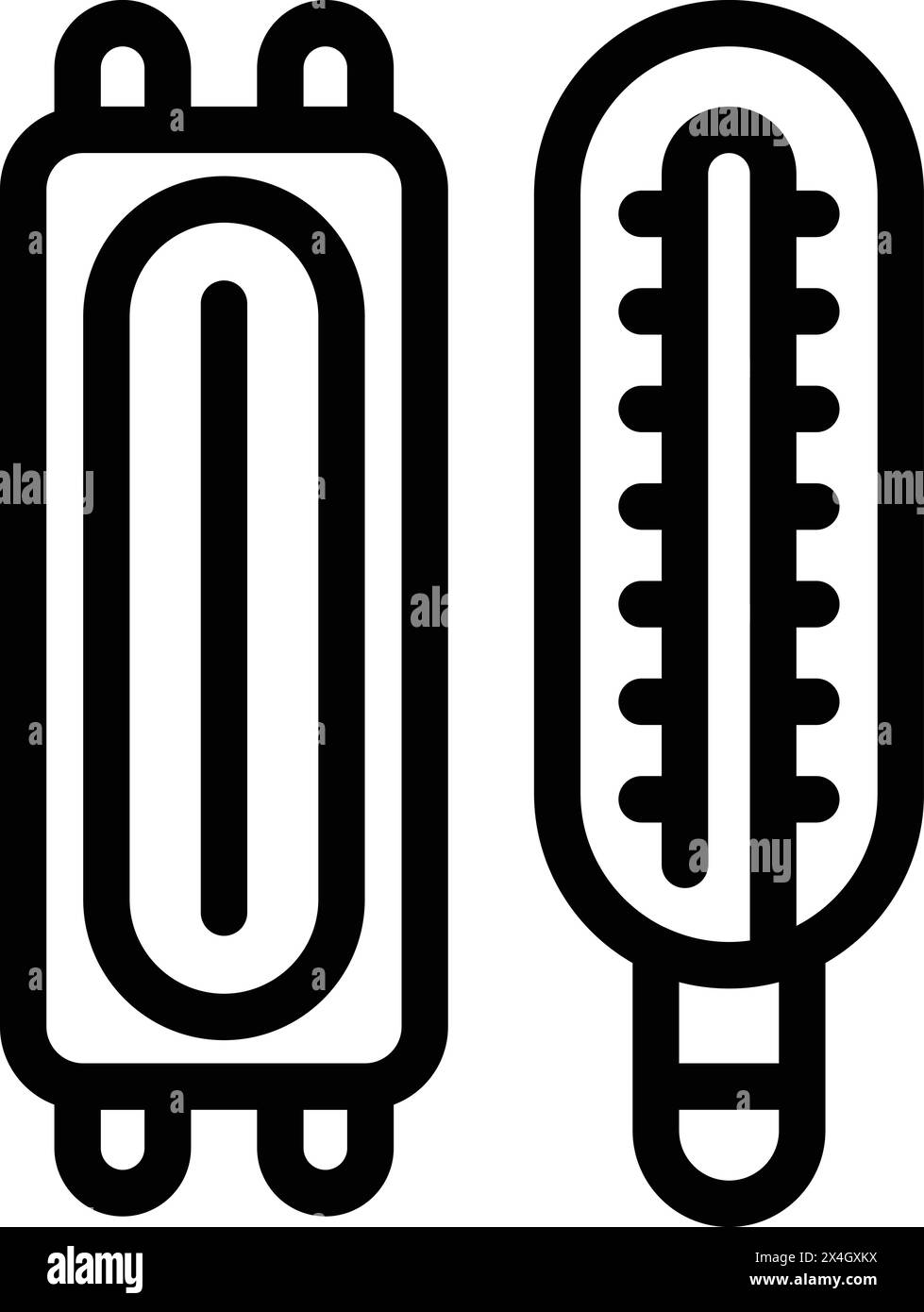Thermometer waste icon outline vector. Disposed hazardous trash ...