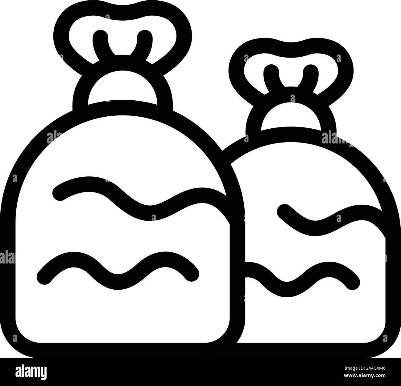 Garbage bags icon outline vector. Sorting waste sacks. Collecting ...