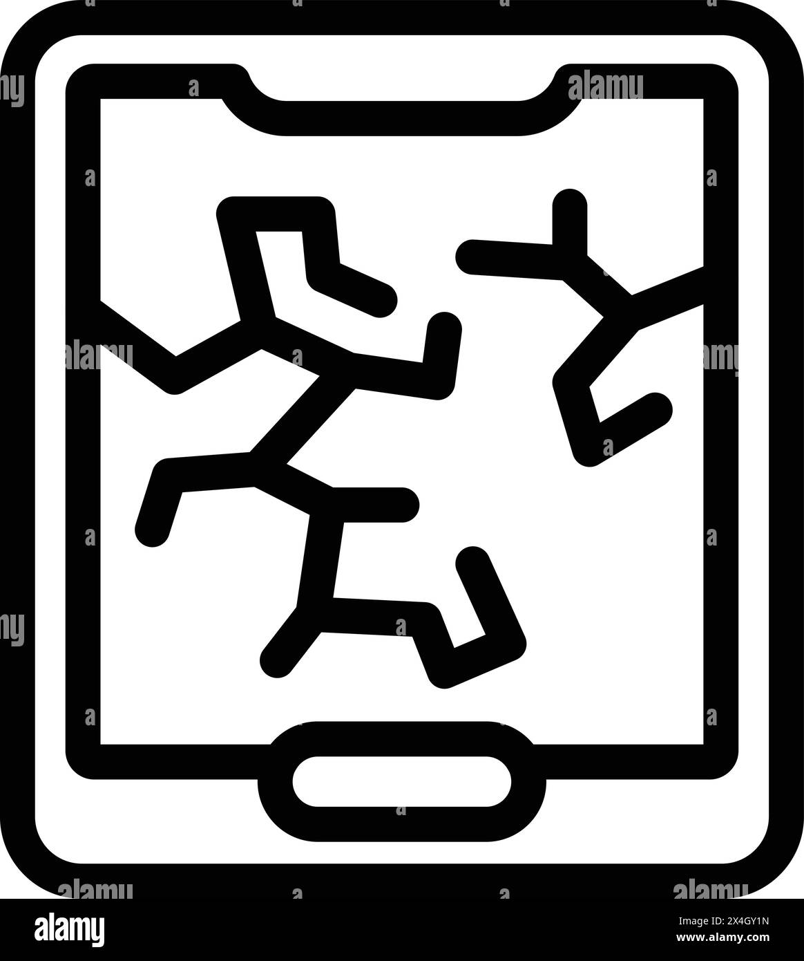 Electronic device waste icon outline vector. Cracked electrical ...