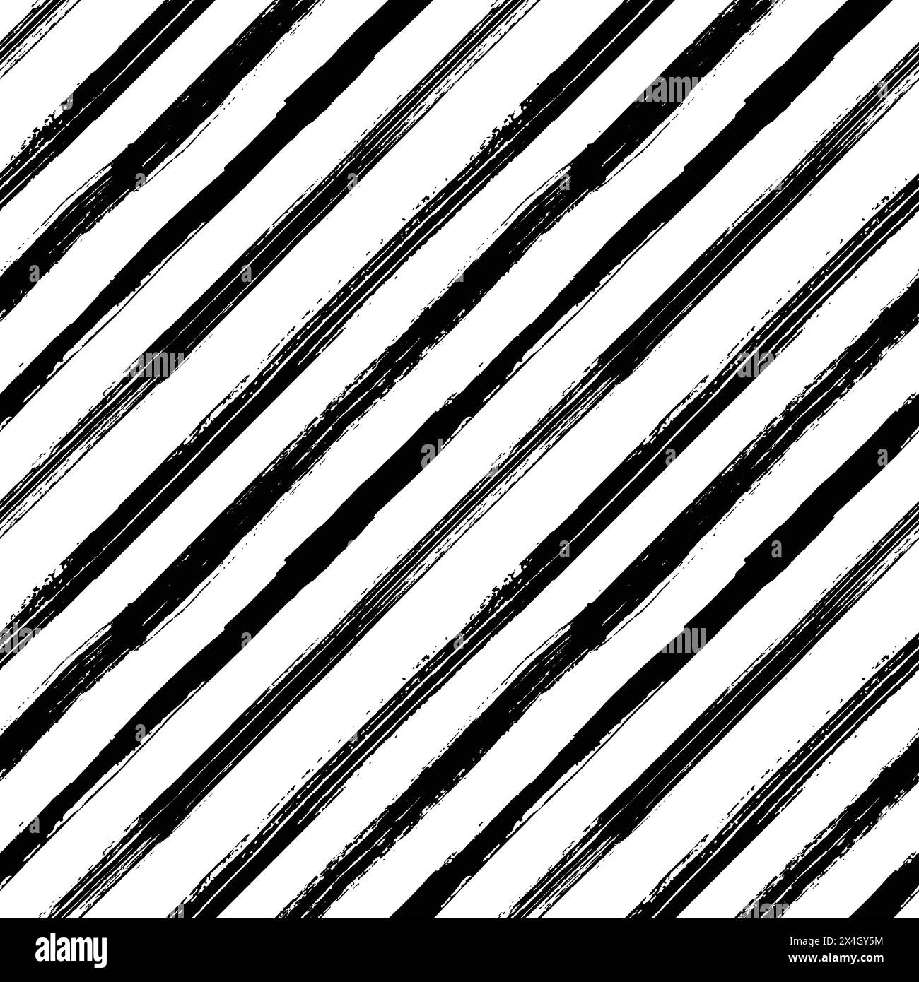 Diagonal stripe pattern. Seamless painted background. Hand drawn brush ...