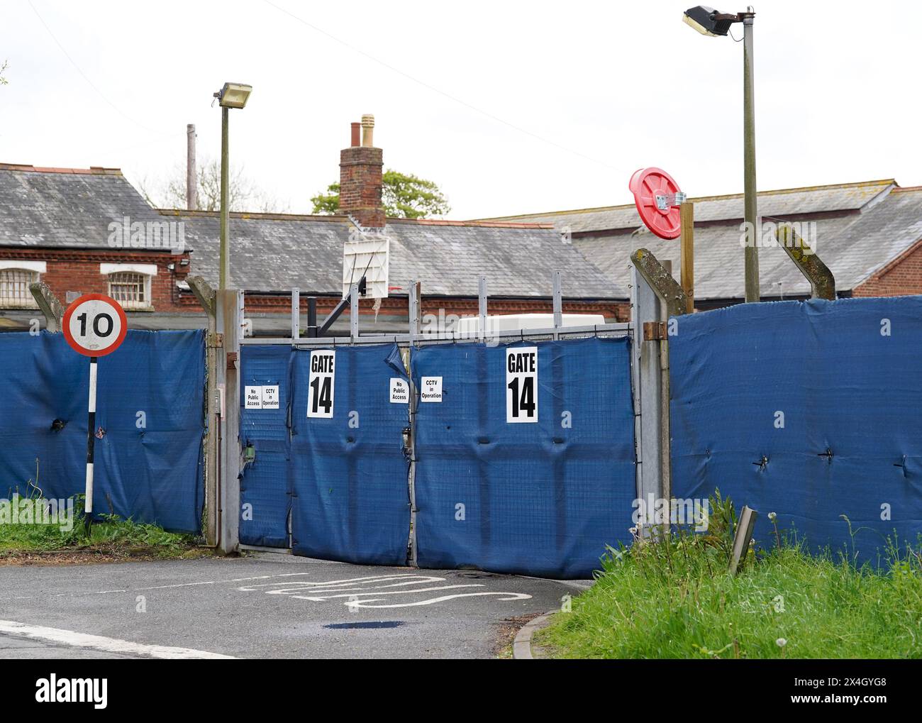 A view of Napier Barracks in Folkestone, Kent, a former military ...