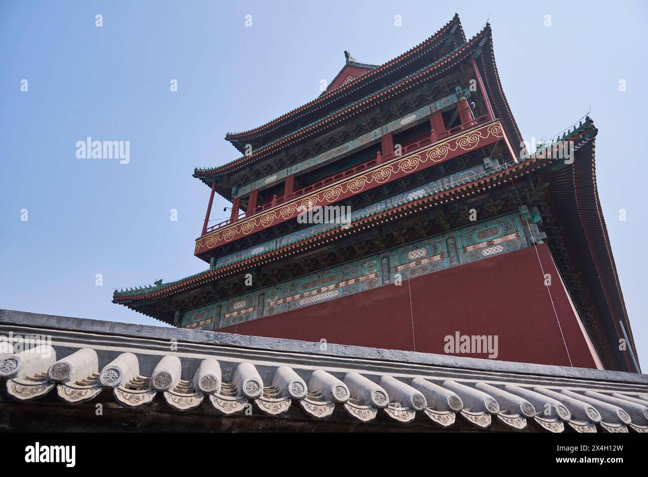 Drum Tower in Beijing, China, famous tourist landmark built by Yuan ...
