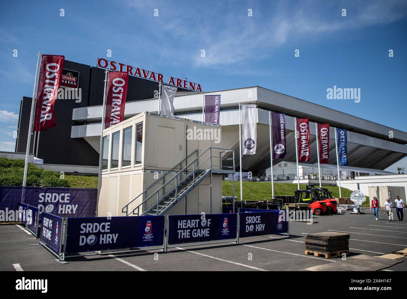 Ostrava, Czech Republic. 03rd May, 2024. Preparation of the fanzone and ...