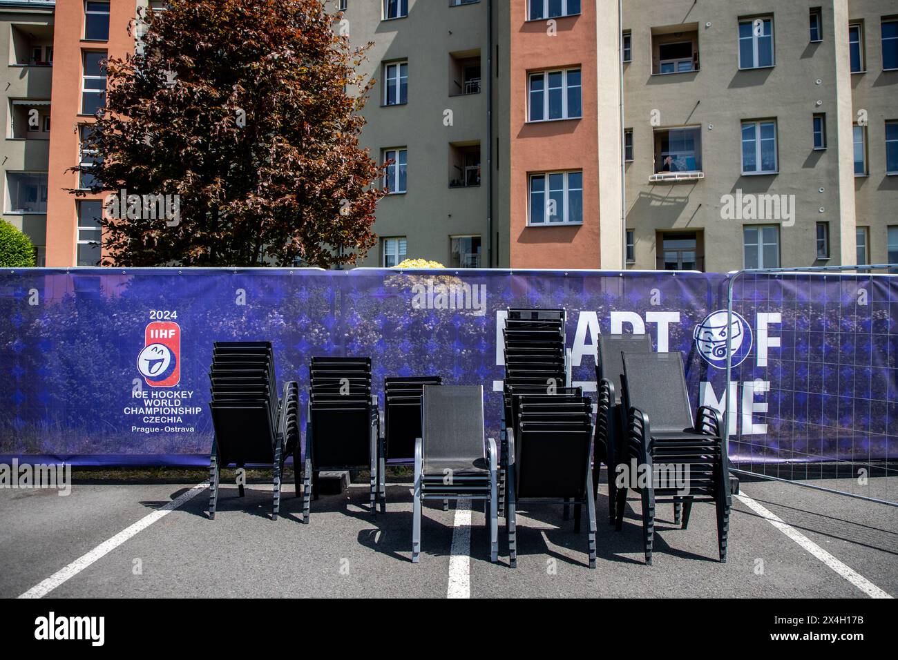 Ostrava, Czech Republic. 03rd May, 2024. Preparation of the fanzone and ...