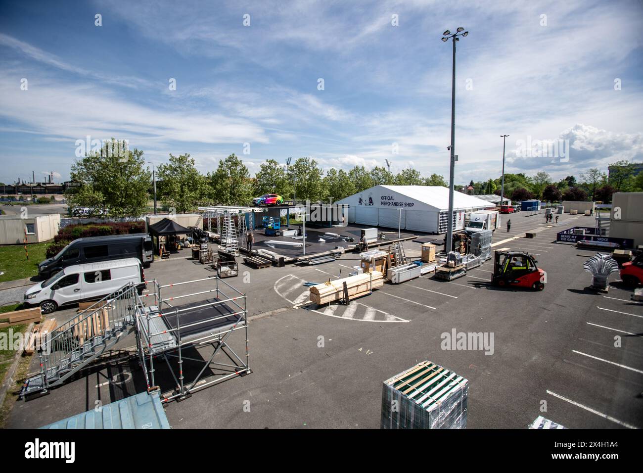 Ostrava, Czech Republic. 03rd May, 2024. Preparation of the fanzone and ...