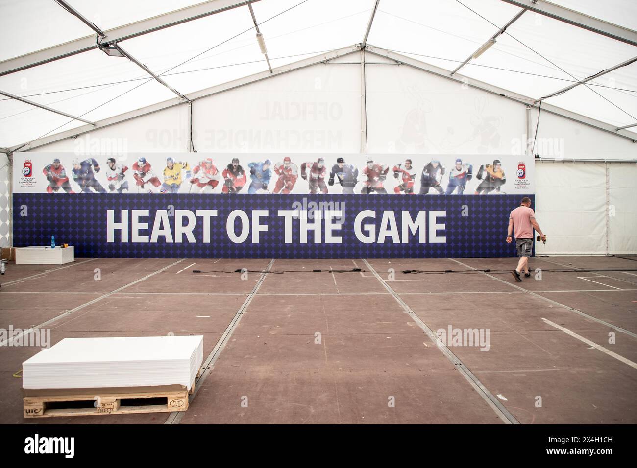 Ostrava, Czech Republic. 03rd May, 2024. Preparation of the fanzone and ...