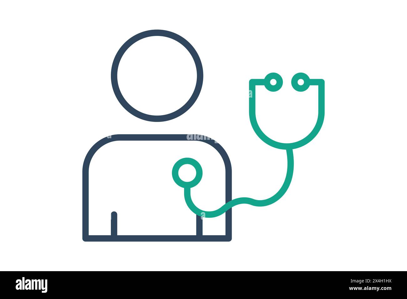 checkup icon. people with stethoscope. icon related to elderly. line ...