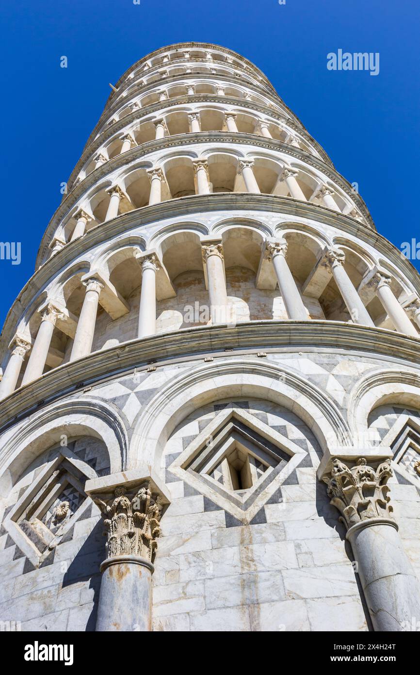 Pillars of the historic leaning tower in Pisa, Italy Stock Photo - Alamy
