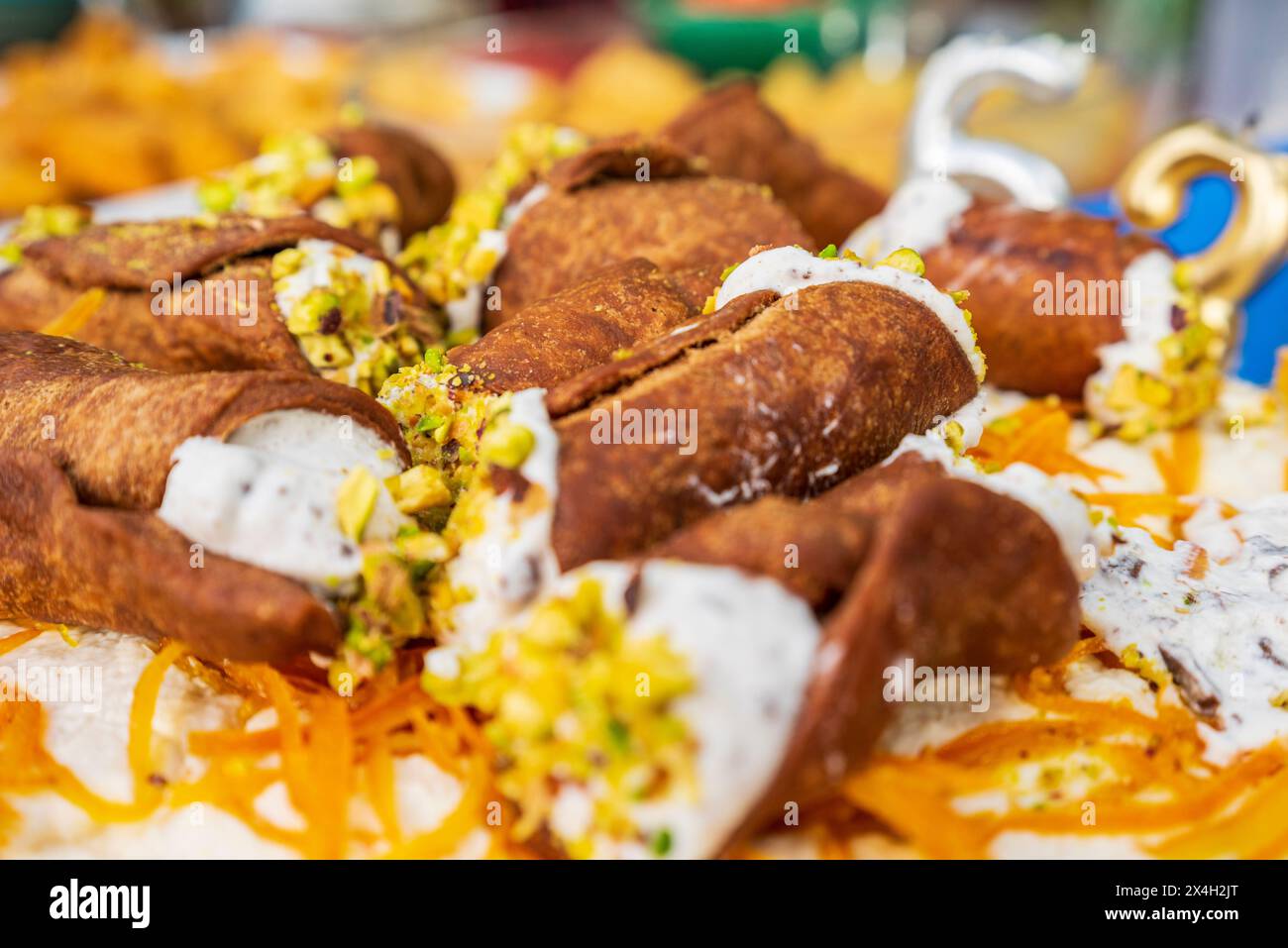 Sicilian cannoli, typical Sicilian dessert, Italy Stock Photo - Alamy