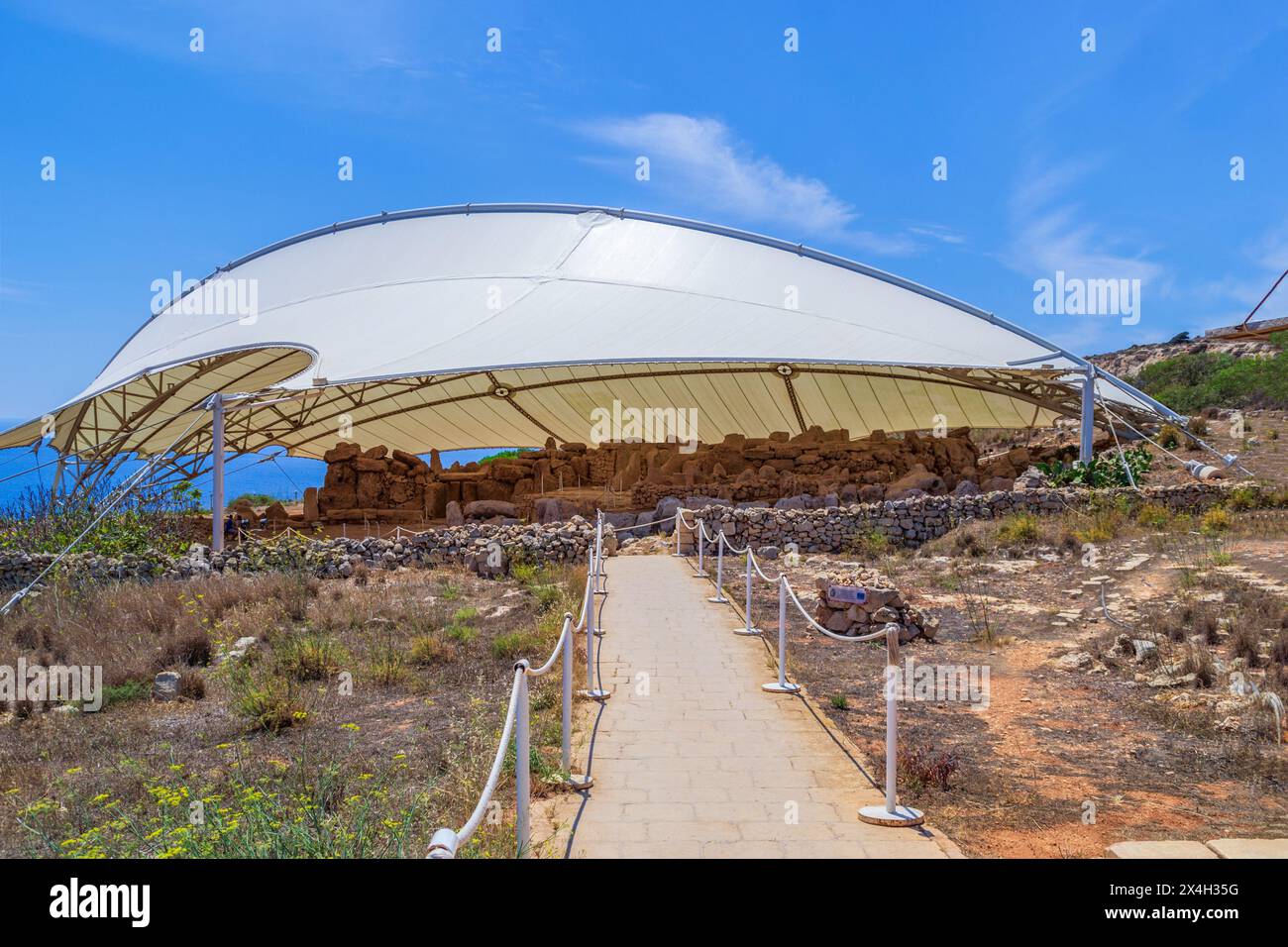 Qrendi, Malta - June 8th 2016: The path leading to the megalithic ...