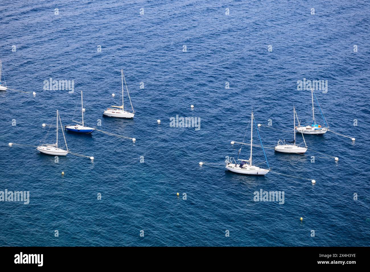 Boats in the harbor of Villefranche sur Mer, French Riviera Stock Photo ...