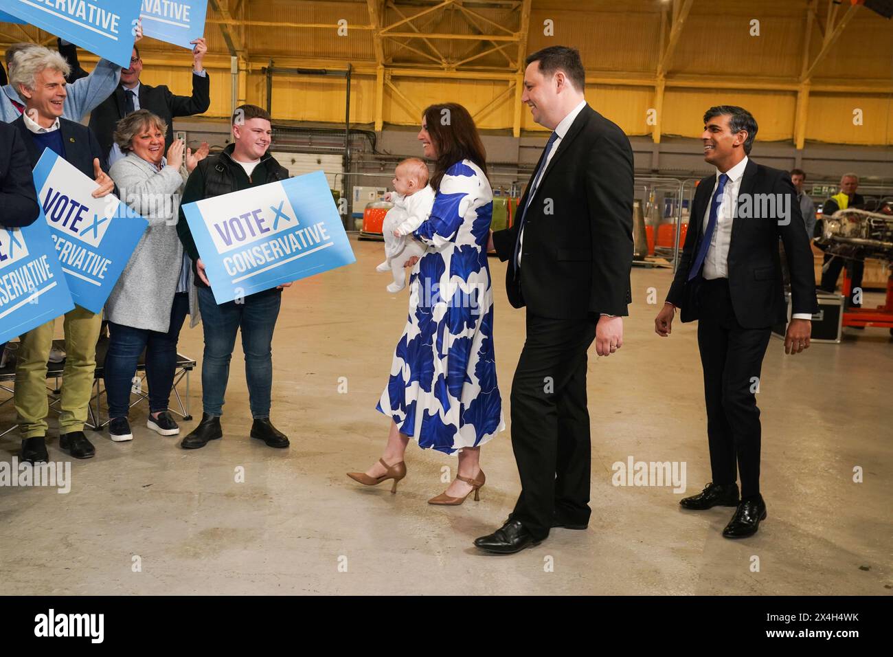 Prime Minister Rishi Sunak arrives with Conservative party candidate ...