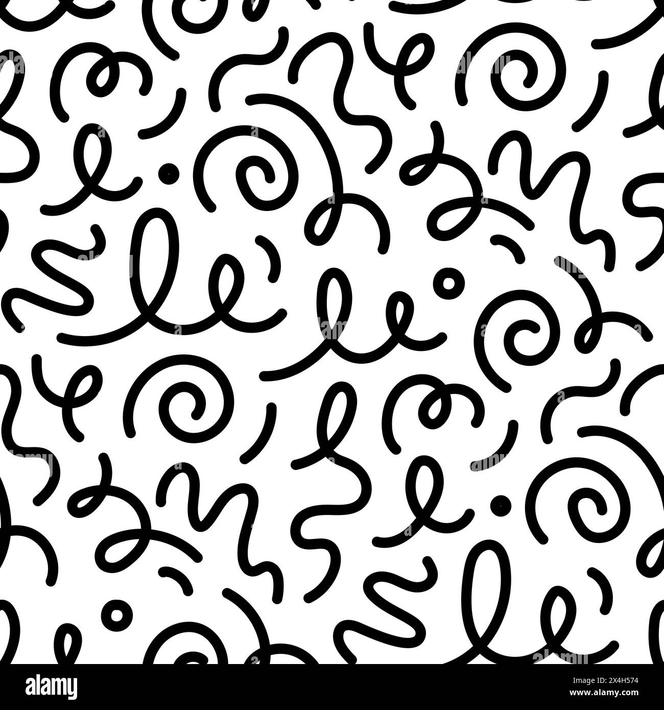 Kid line abstract shape seamless pattern. Abstract cute children party ...