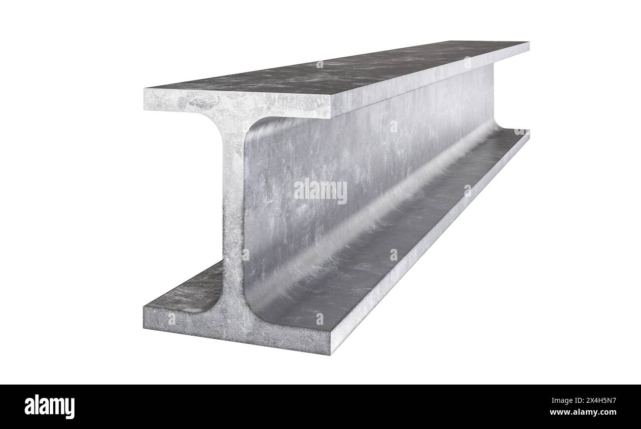 Steel i-beam isolated on white background 3d render Stock Photo - Alamy