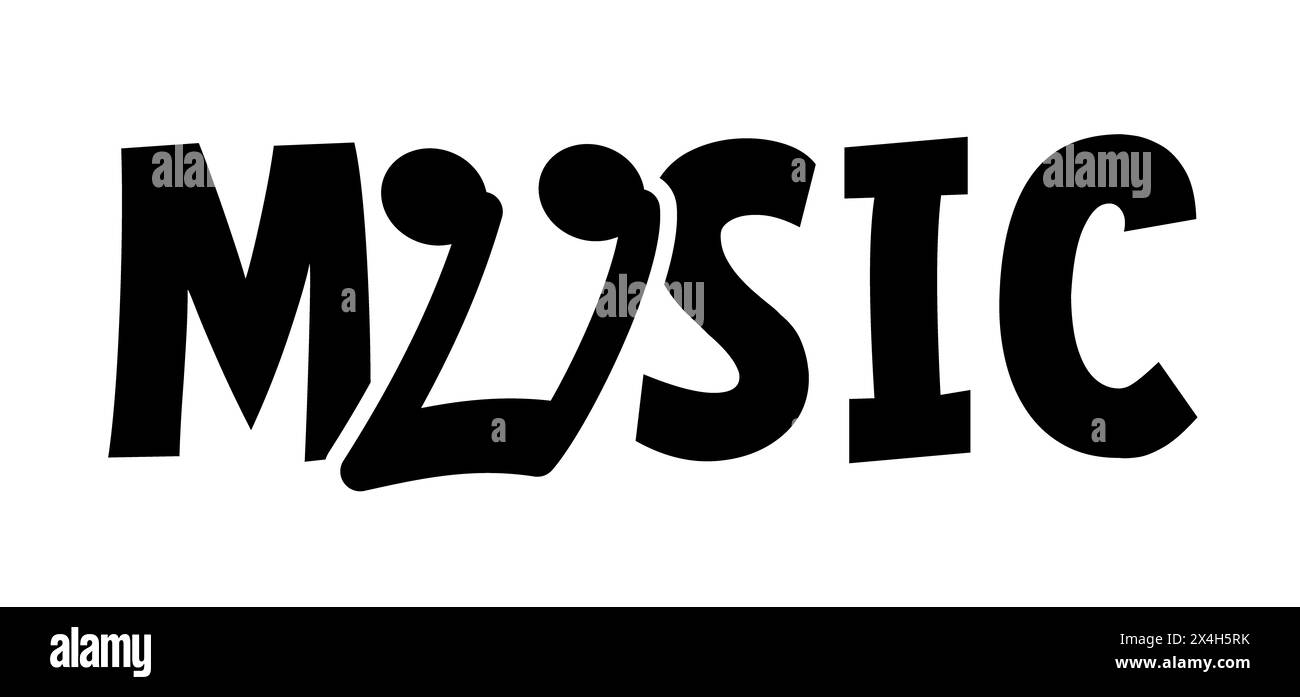 Slogan music and key note symbol for staff and music notes. love sound ...