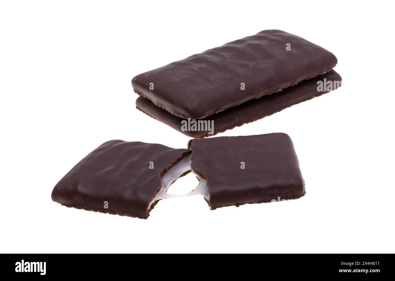chocolate candies with mint filling isolated on white background Stock ...