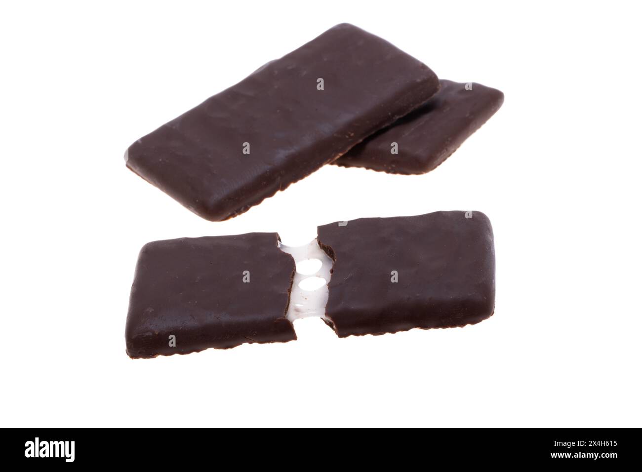 chocolate candies with mint filling isolated on white background Stock ...