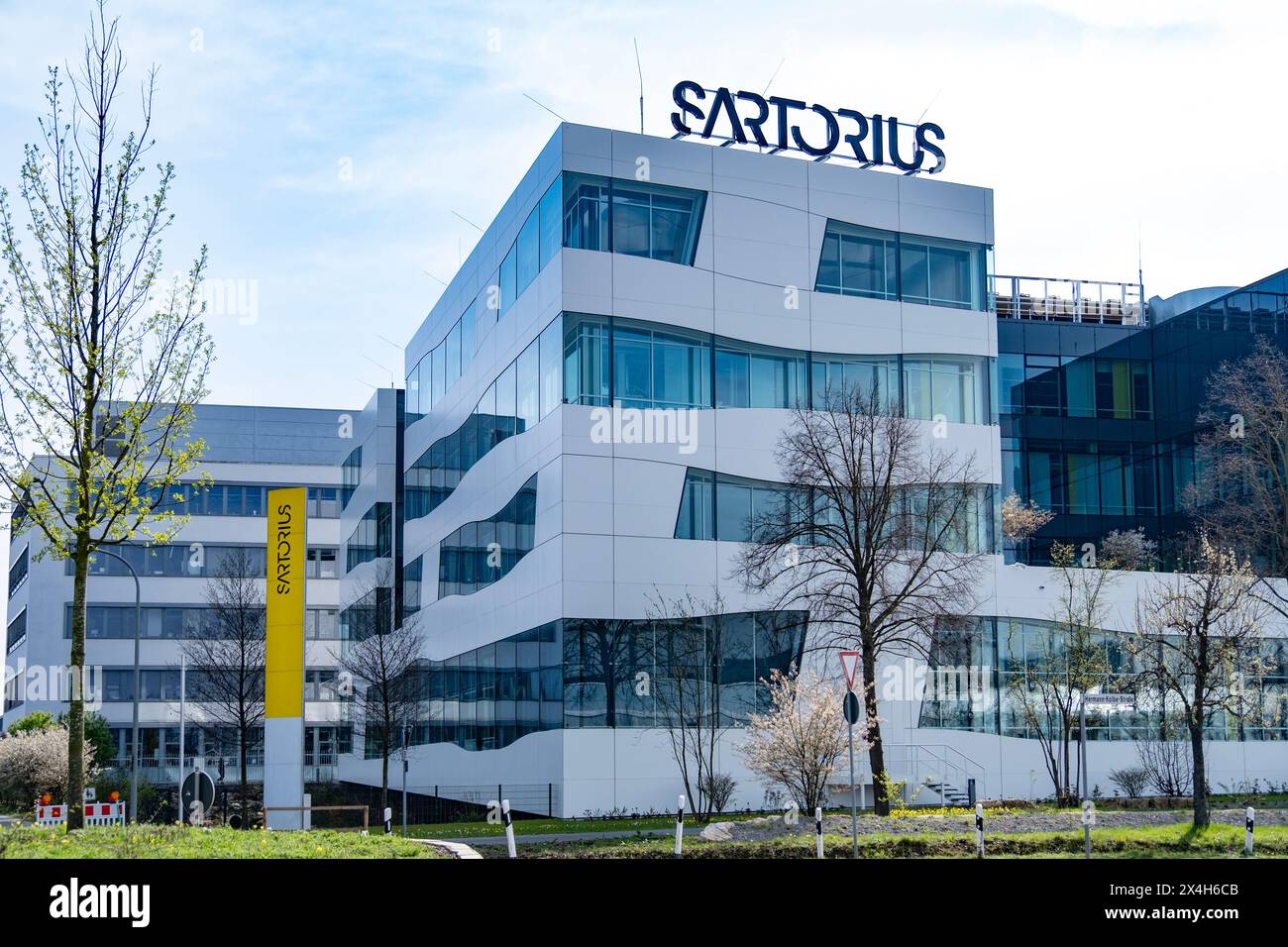 Sartorius company building, biopharmaceutical industry and laboratory ...