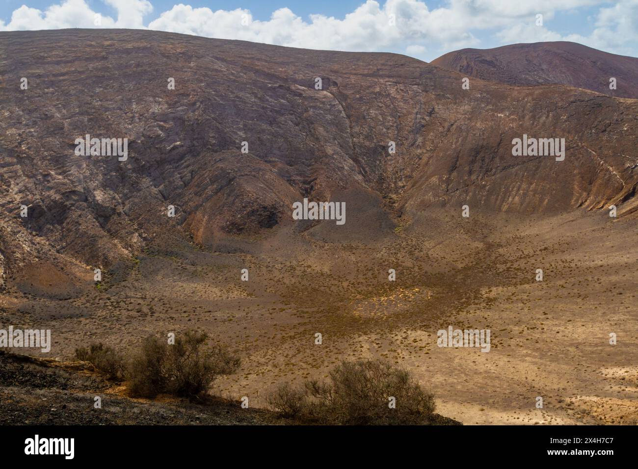 Hiking trail to Caldera Blanca. Interior the Caldera Blanca volcano ...