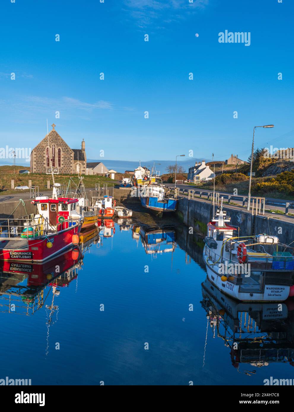 Northbay Harbour on the Outer Hebridean Isle of Barra, Scotland Stock ...