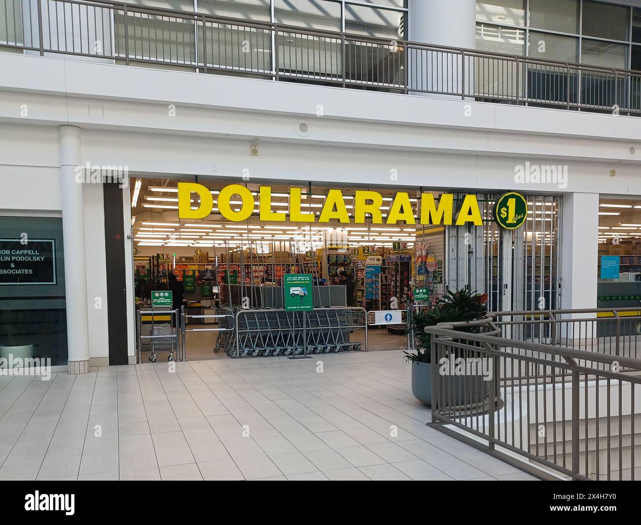 Toronto, ON, Canada – October 18, 2023: Close-up of Dollarama store ...