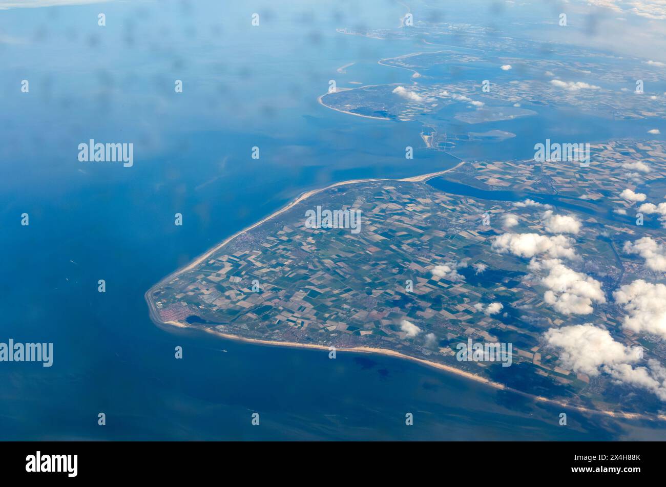 Aerial photo North Sea coast and River Scheldt estuary between ...