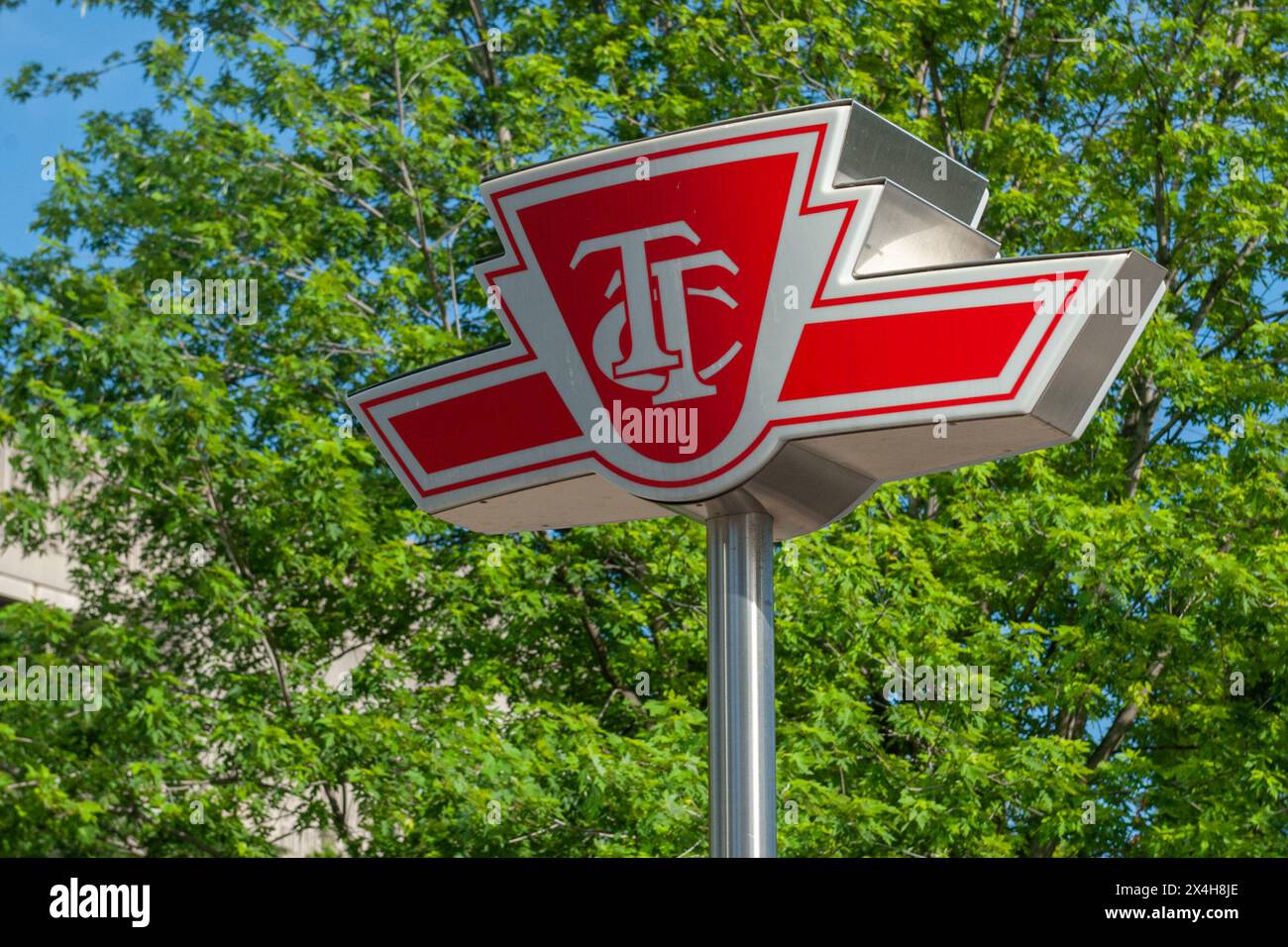 Toronto, ON, Canada – April 30, 2024: The sign of the Toronto Transit ...