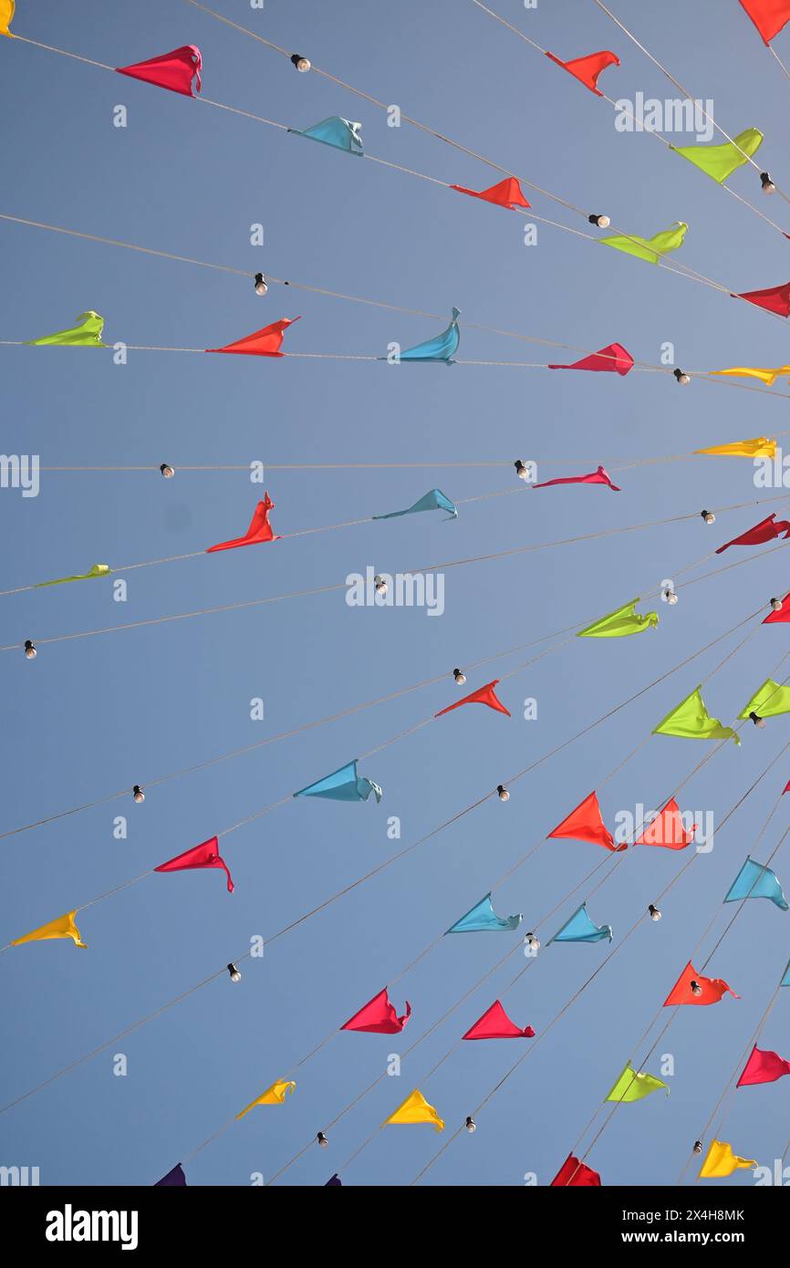 Cheerful flags fluttering hi-res stock photography and images - Alamy
