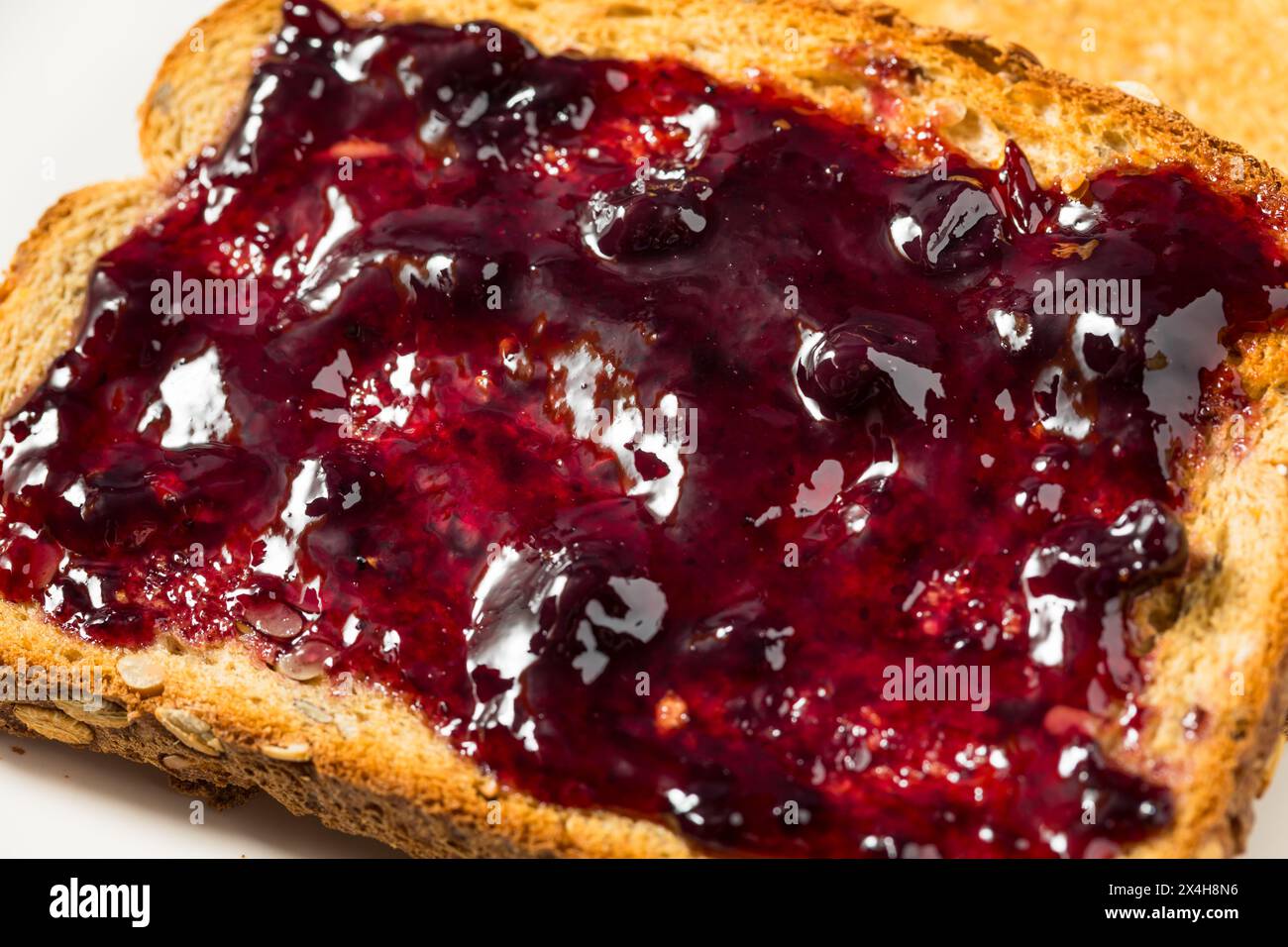 Healthy Homemade Blueberry Jam and Toast for Breakfast Stock Photo - Alamy