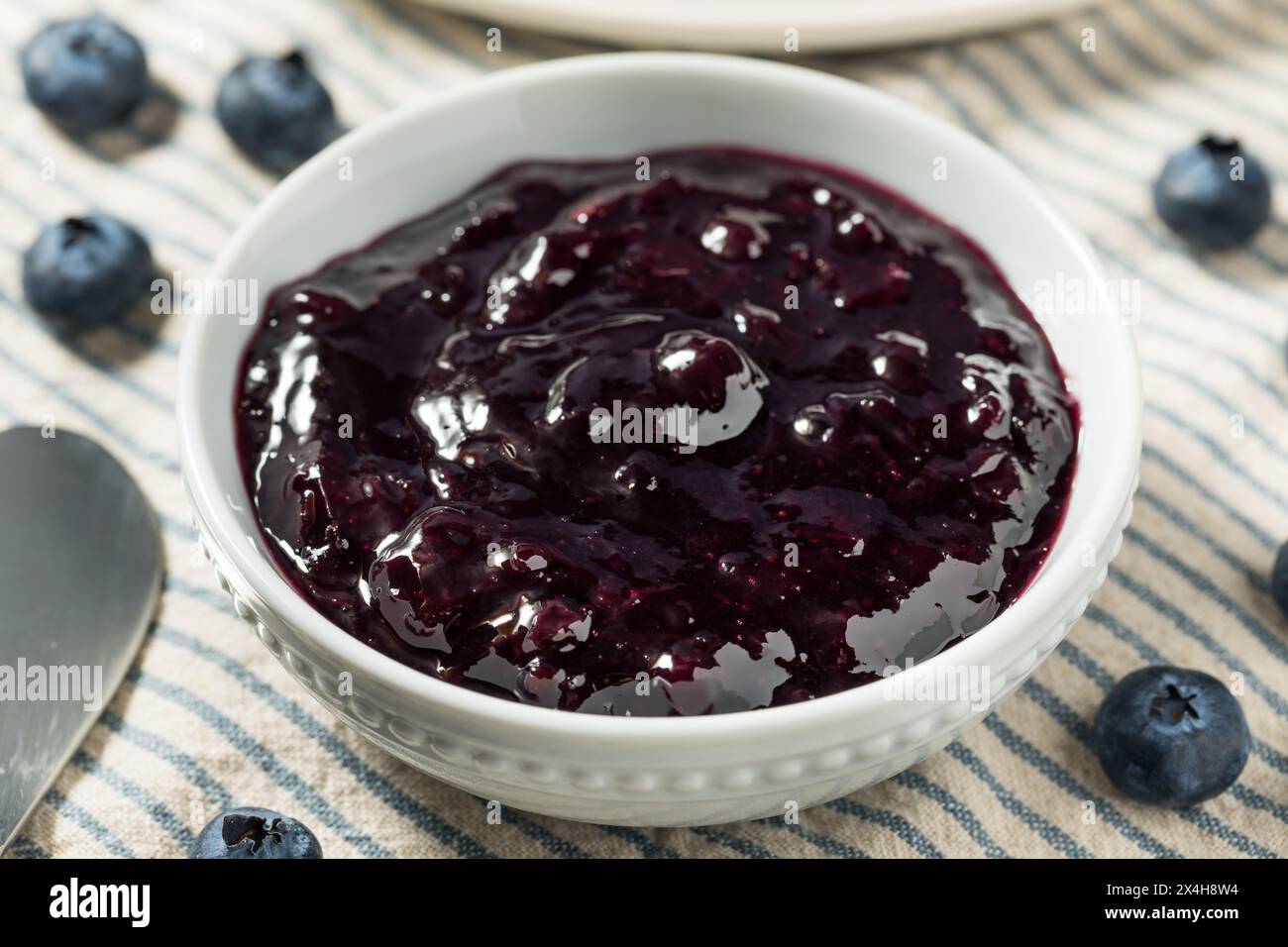 Raw Organic Blueberry Jam Preserves in a Bowl Stock Photo - Alamy