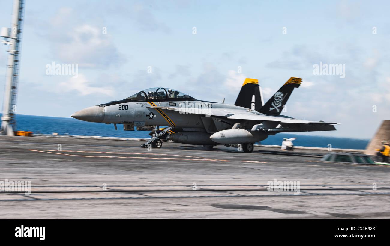 An F/A-18F Super Hornet attached to Strike Fighter Squadron (VFA) 103 ...