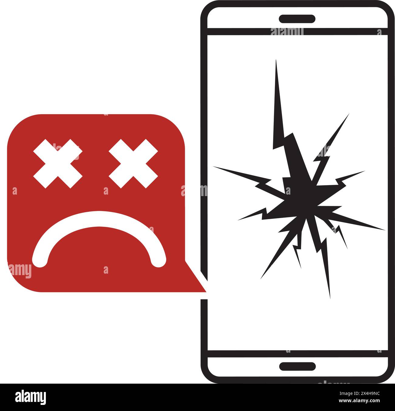 Broken smartphone illustration Stock Vector Images - Alamy