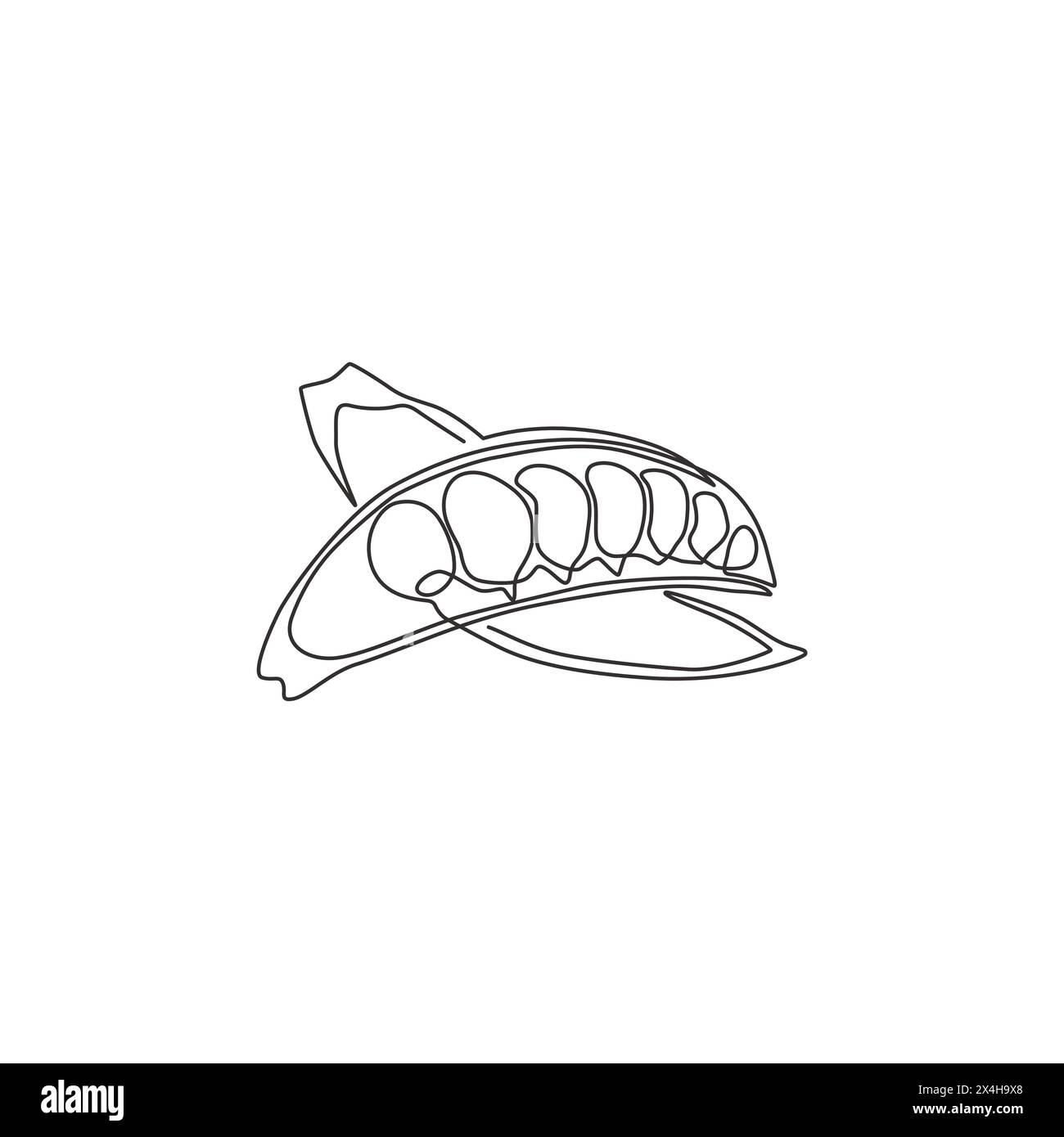 One continuous line drawing whole healthy organic green pea for farm ...