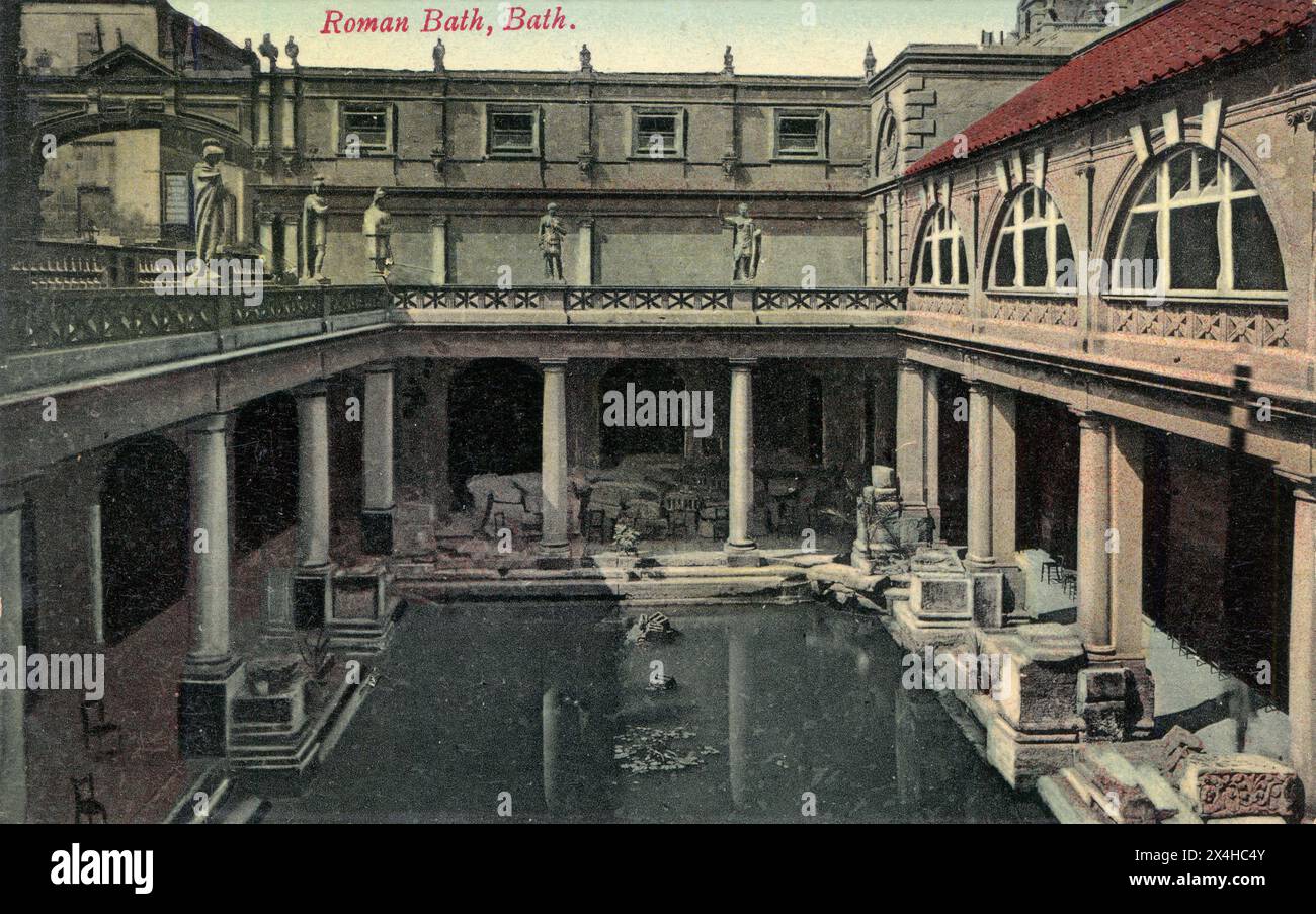 Somerset, England. circa 1905. An antique postcard entitled “Roman Bath ...
