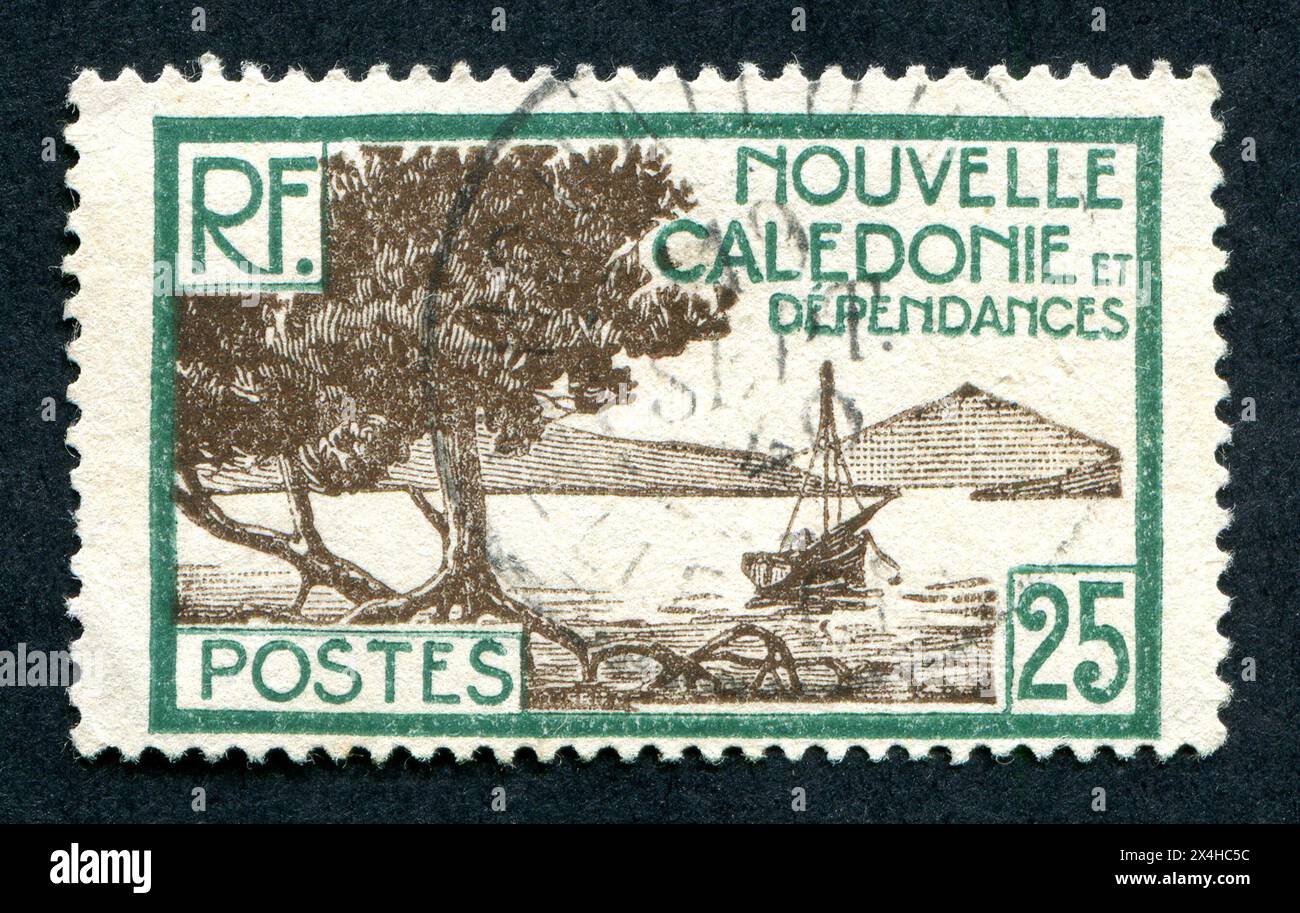 Circa. 1928 - A 25 Centimes New Caledonia & Dependencies postage stamp ...