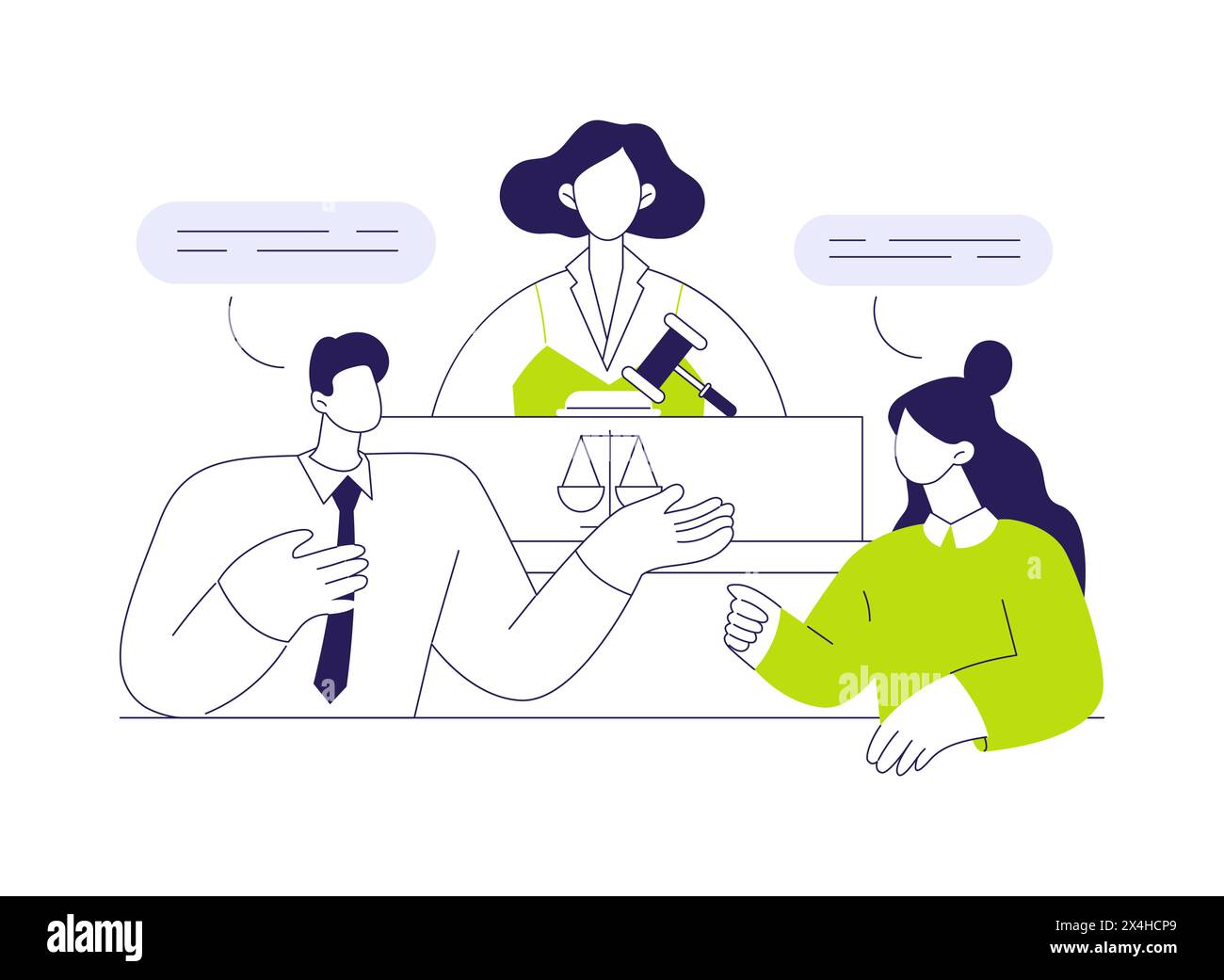 Prosecution of cases in courts abstract concept vector illustration ...