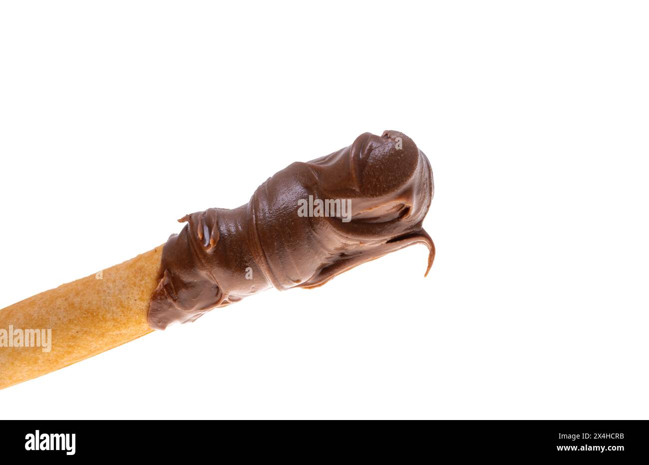 stick with chocolate cream isolated on white background Stock Photo - Alamy