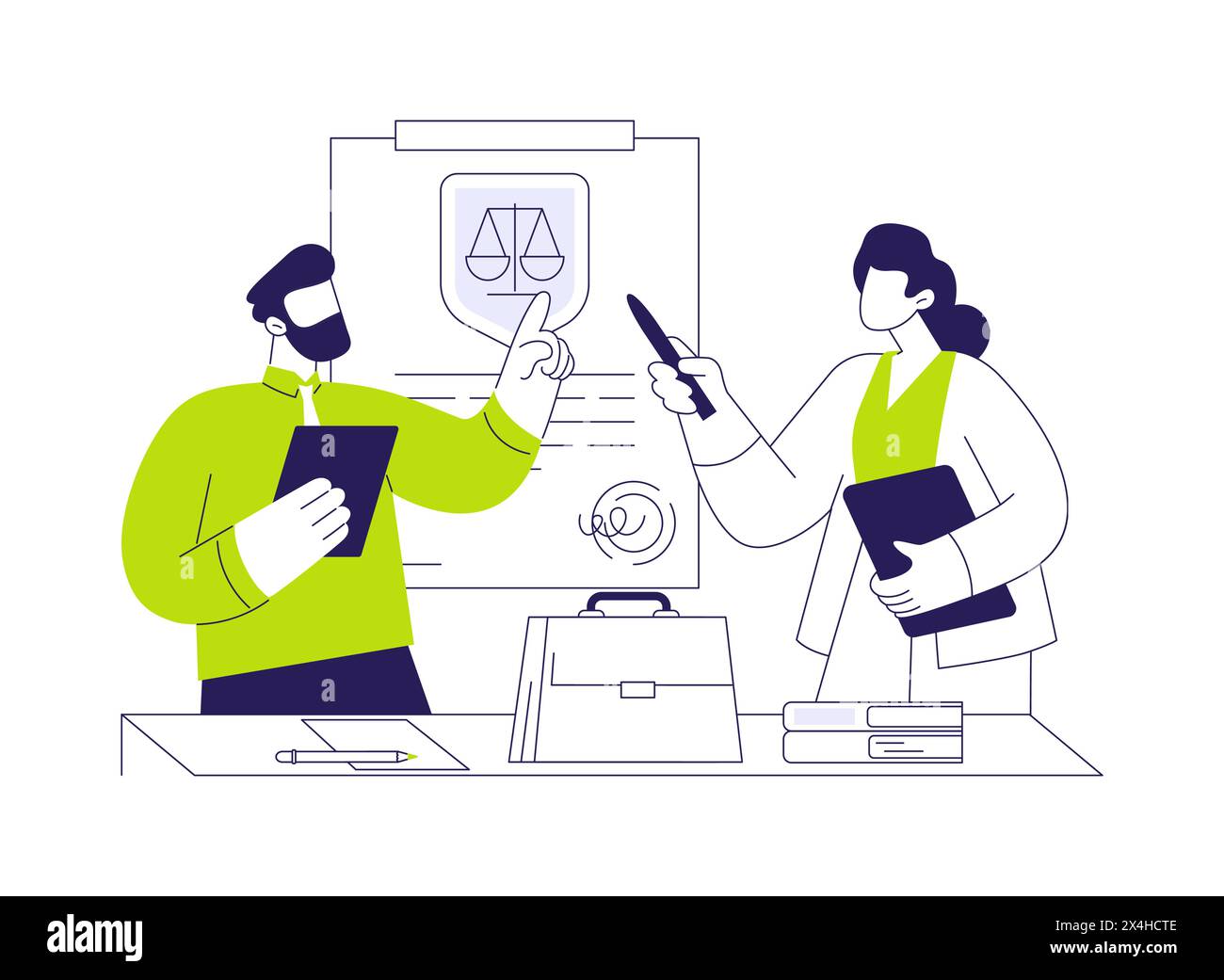 Legal documentation preparation abstract concept vector illustration ...